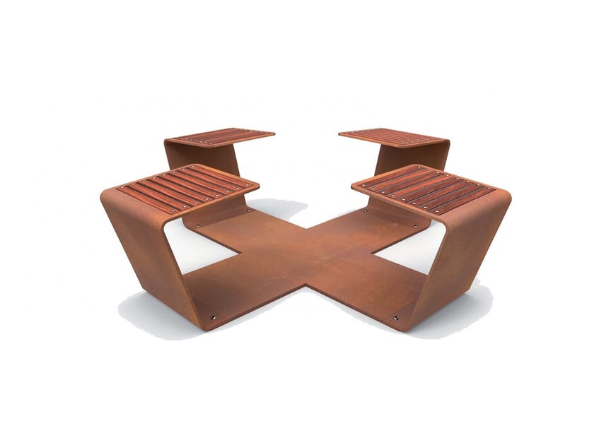 Backless metal Bench CLIP By Euroform W