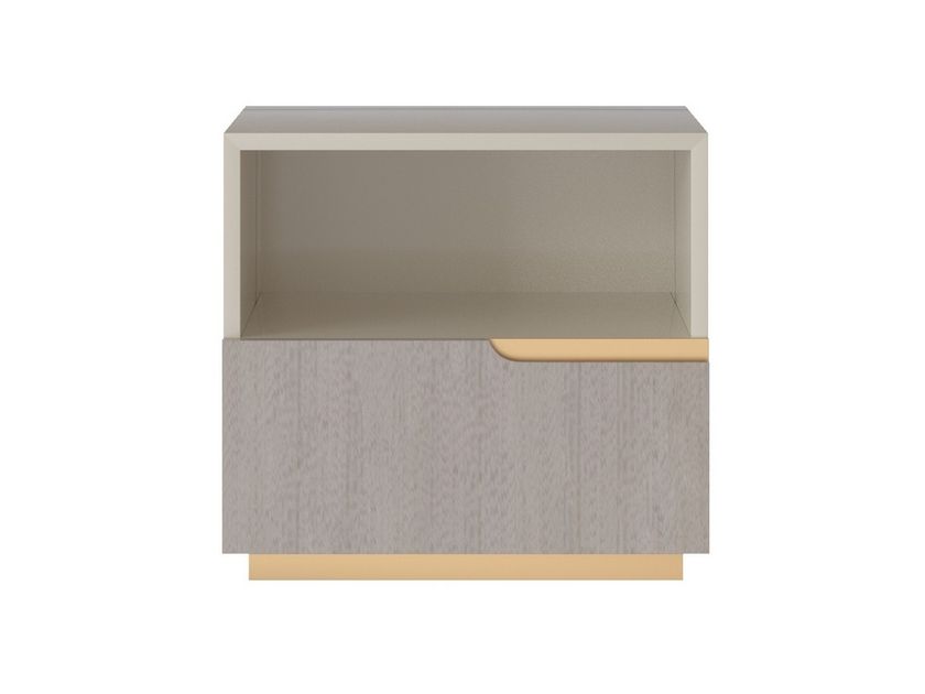 CLIZIA Rectangular wood veneer bedside table with drawers By Guerra Vanni
