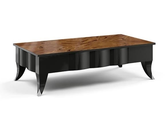 OSCAR Rectangular wood veneer coffee table By Guerra Vanni