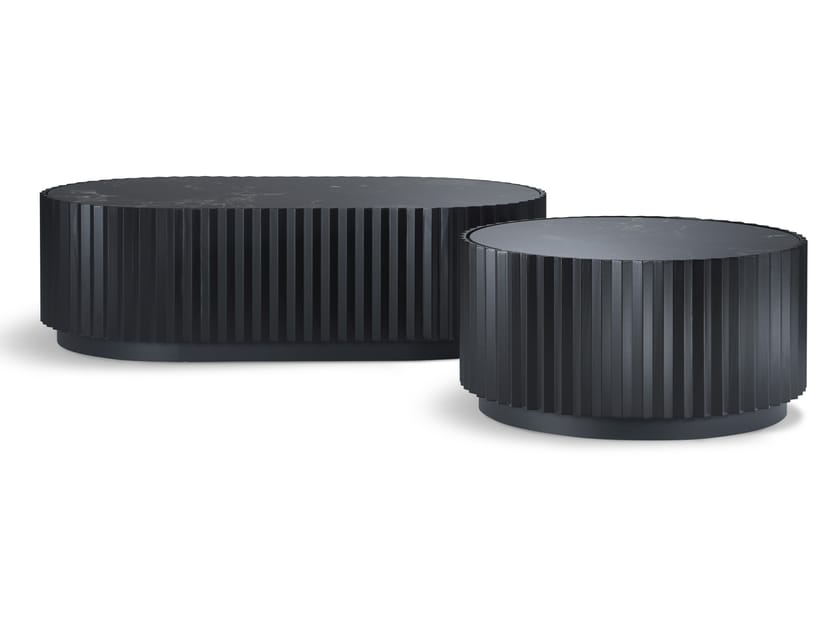 ETERNEL M | Coffee table Round beech and marble coffee table By Milla ...