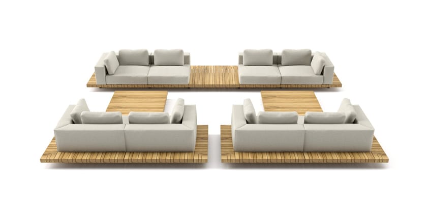 PLATEAU Tavolino basso quadrato in teak By solpuri | design Karsten Weigel