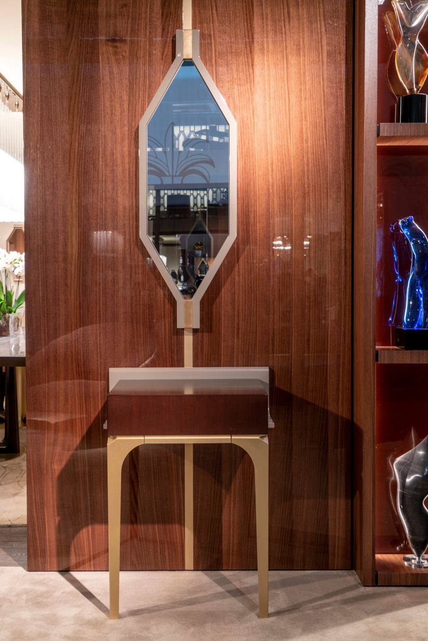 WANDA Walnut console table with drawer By BRUNO ZAMPA