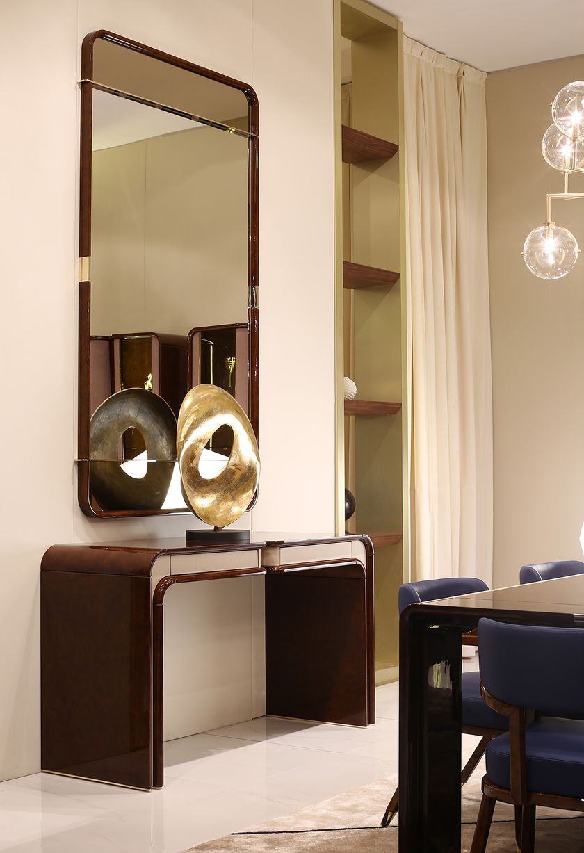 MADISON Rectangular wooden console table with drawers By Turri