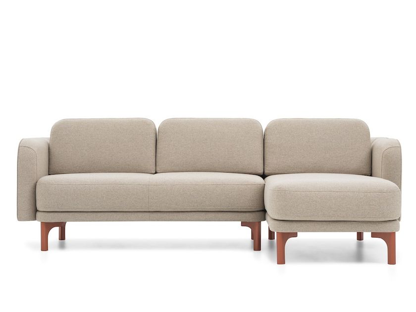 Divano modulare in tessuto con chaise longue LOOP | Divano angolare ...