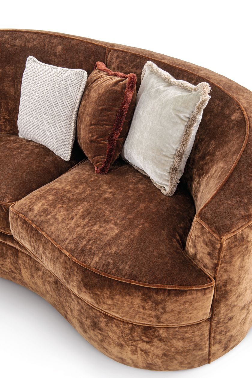 CROMIE Curved 3 seater velvet sofa By Bellotti Ezio