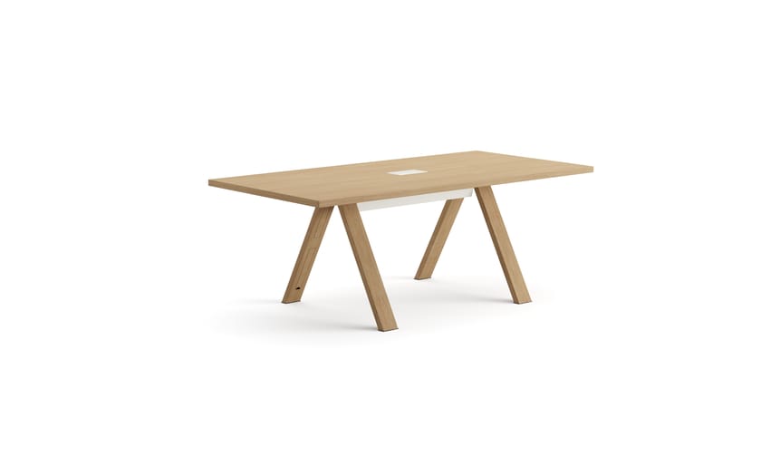 CROSS Wooden meeting table with electrical outlets By Arper | design ...