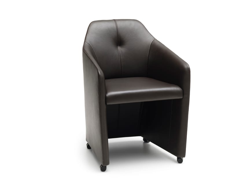 DS-279 GUSTO Leather easy chair with castors and armrests By de Sede ...