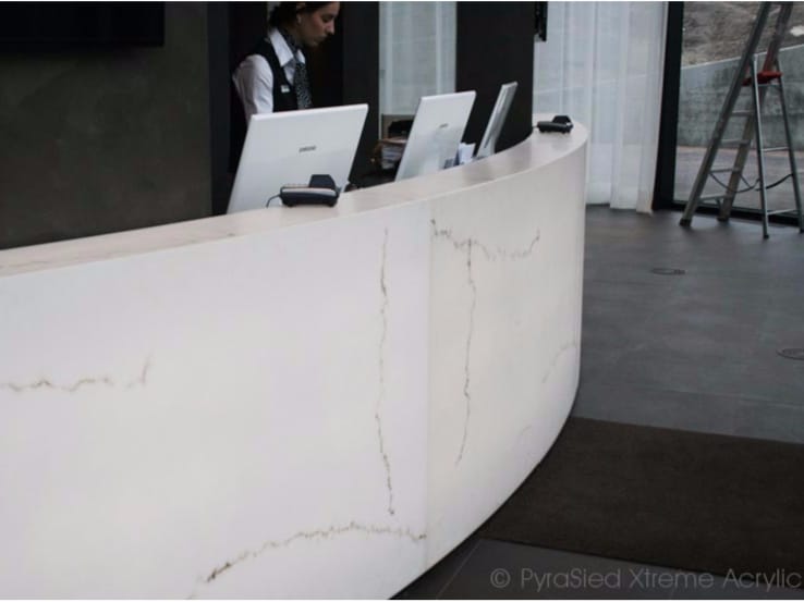 FAUX TRANSLUCENT STONE | Office reception desk Faux Translucent Stone ...