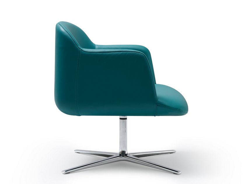 DEEP With spoke base leather guest chair with armrests By Quinti Sedute ...
