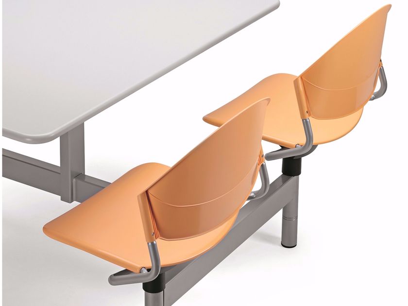 DELFI D800 Table de cantine monoblocs rectangulaire en plastique avec ...