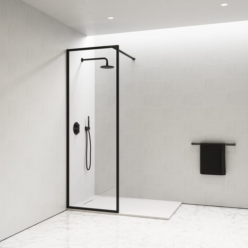 Doccia walk-in in vetro con piatto DESIGNO - KIT A - LUSSO - Edilportale