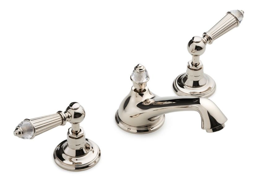 DIAMOND 3 hole countertop washbasin tap with individual rosettes By ...