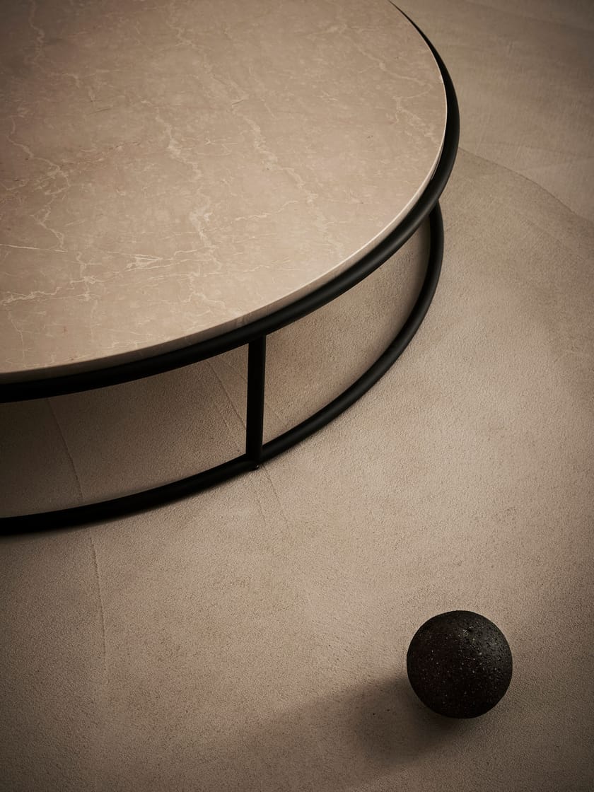 DISK | Low coffee table Low round Botticino marble coffee table By Nube Italia | design Fabio ...