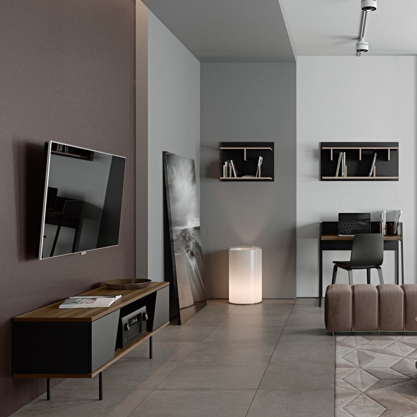 TV cabinet with cable management DIXIE By TemaHome design Nuno Rosa
