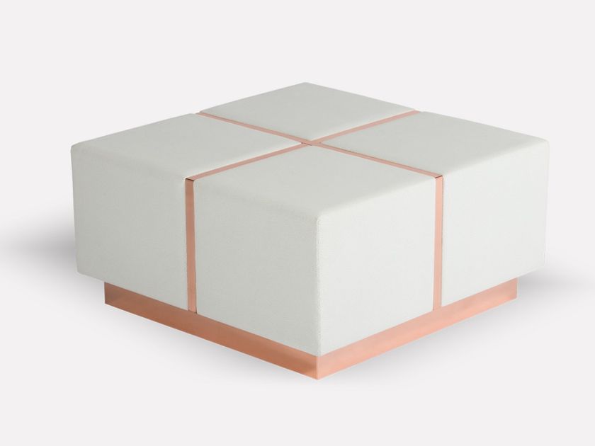 Square leather coffee table DONO By MORADA design Fernan I. Hernandez