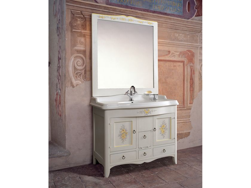 DORA | Vanity unit with integrated washbasin Floor-standing wooden ...