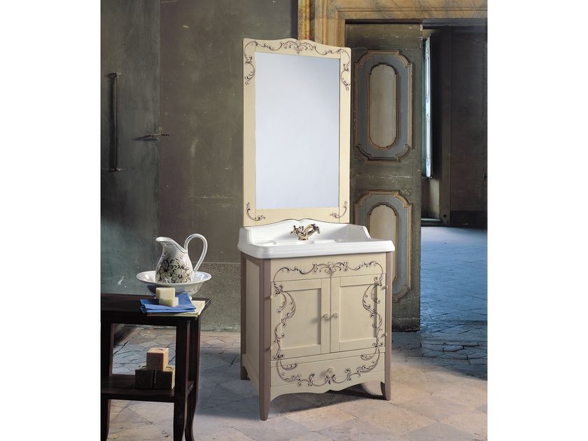 DORA | Vanity unit with integrated washbasin Floor-standing wooden ...