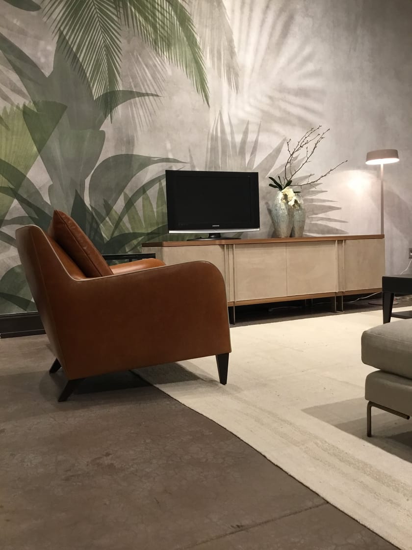 Wooden and leather sideboard with doors DORAL By SELVA