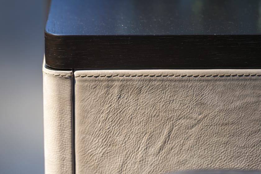 Wooden and leather sideboard with doors DORAL By SELVA