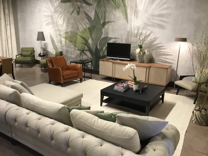 Wooden and leather sideboard with doors DORAL By SELVA