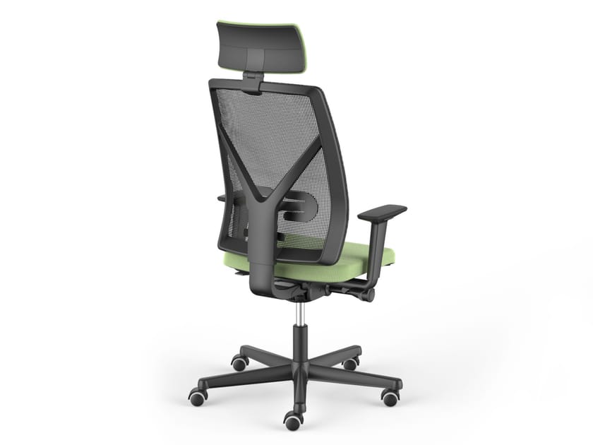 SEATING SYSTEM Mesh office chair with 5-Spoke base with headrest By FANTONI