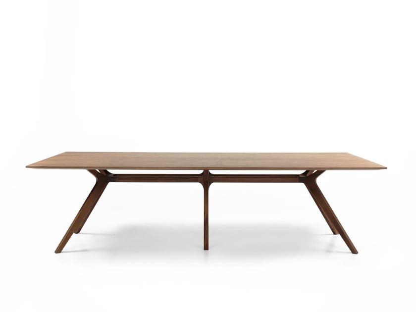 DR Rectangular wood veneer meeting table By FREZZA | design Claudio Bellini