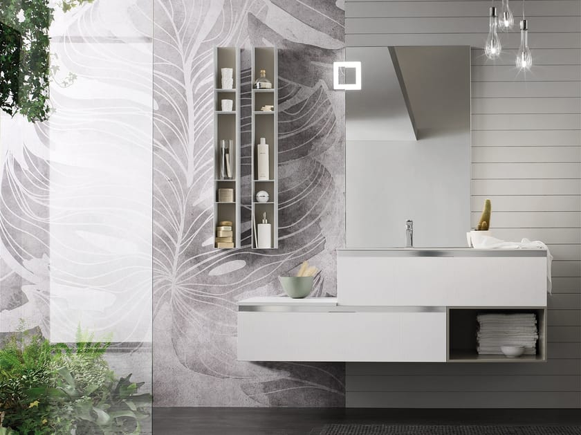 E.GÒ Single wooden vanity unit with drawers By Arcom