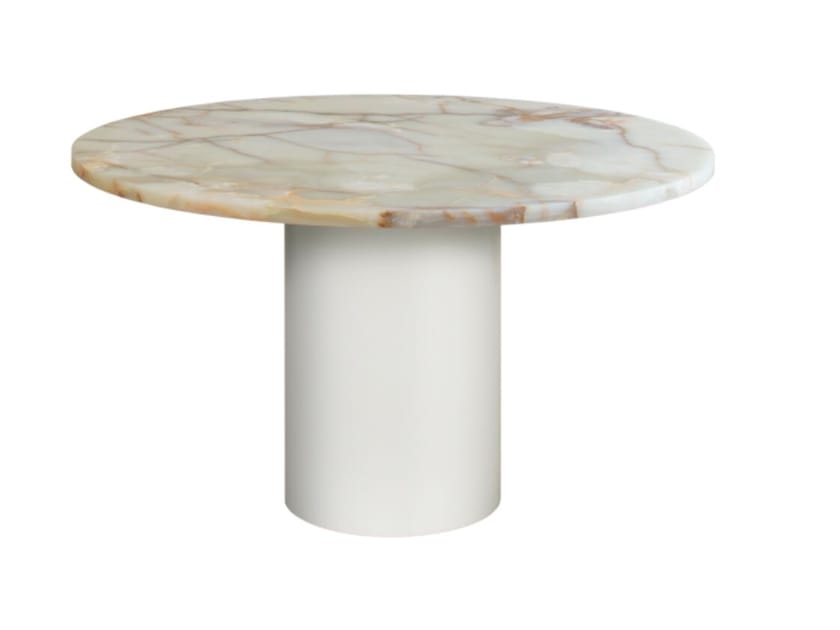 HIROKI ONYX Round onyx and steel table By e15