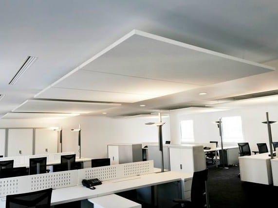 Glass wool acoustic ceiling clouds Ecophon Solo™ Rectangle Ecophon Solo ...