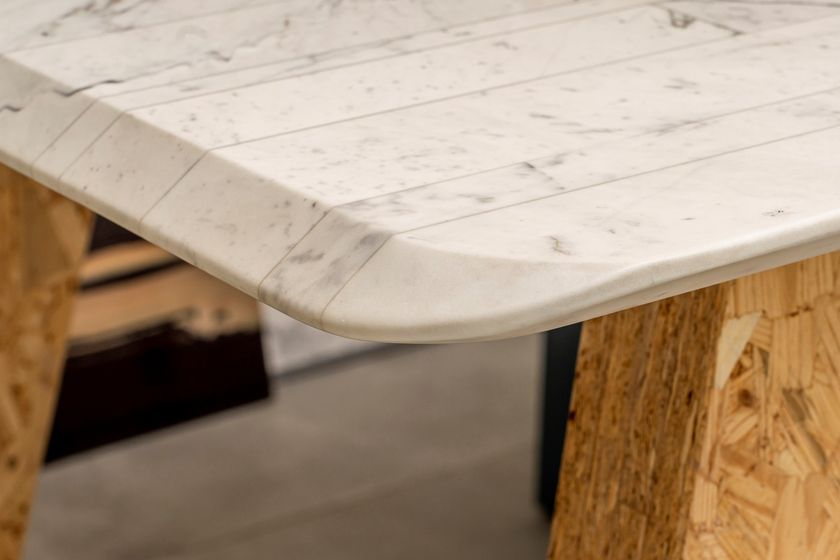 EDGE | Carrara marble table Rectangular Carrara marble table By ...