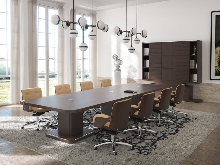 Rectangular meeting table with cable management EDOC | Rectangular ...