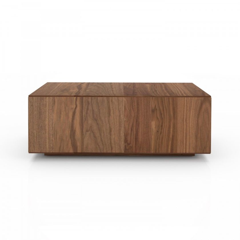 EDWARD Rectangular walnut coffee table with storage space By Huppé ...