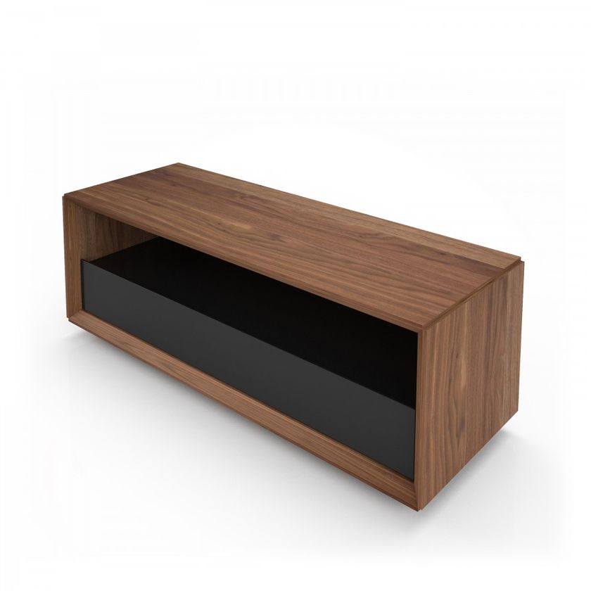 EDWARD Rectangular walnut coffee table with storage space By Huppé ...