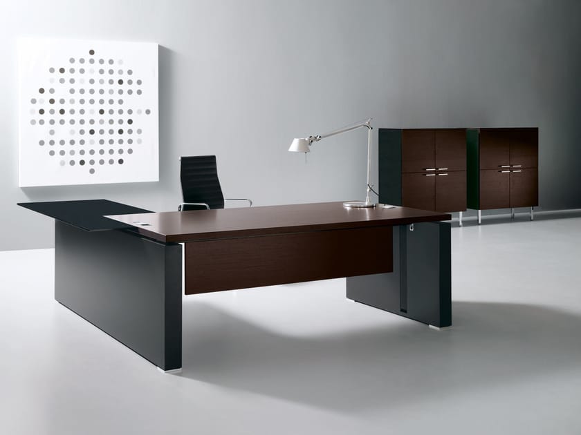 L-shaped sectional wooden executive desk EGO Ego Collection By Sinetica