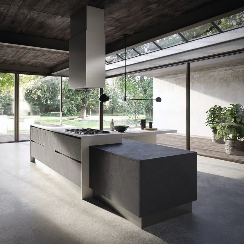 Kitchen with island without handles EKO | Kitchen with island Eko ...