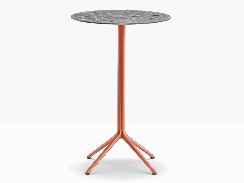 Tavolo alto rotondo in alluminio pressofuso con base a 4 razze ELLIOT ...