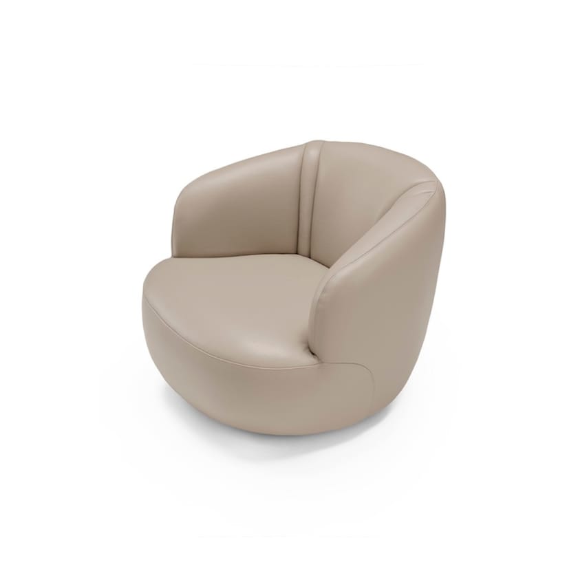 EMBER | Leather armchair Swivel leather armchair By Max Divani