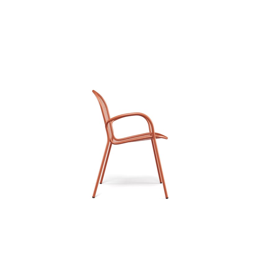 RONDA X Steel garden chair with armrests By emu