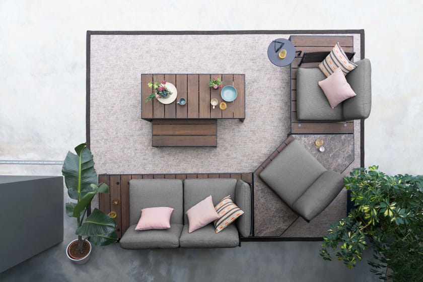 TAMI 2 seater fabric garden sofa By Emu | design Patrick Norguet