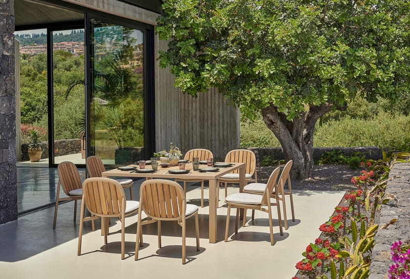 TWINS Rectangular teak garden table By Emu | design Sebastian Herkner