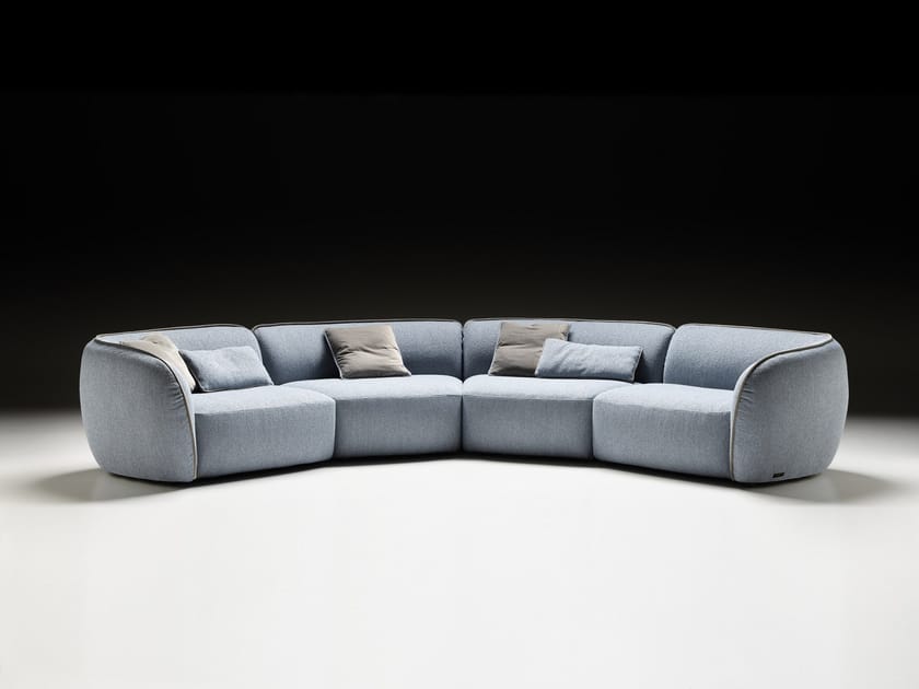 ERASMO | Fabric waiting room sofa Modular curved fabric sofa By Black Tie