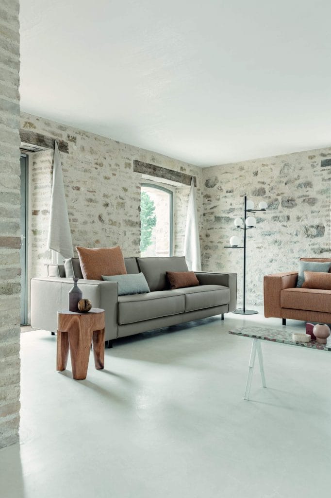 Sofá 3 plazas de tela con funda extraíble ESATTO By AERRE ITALIA