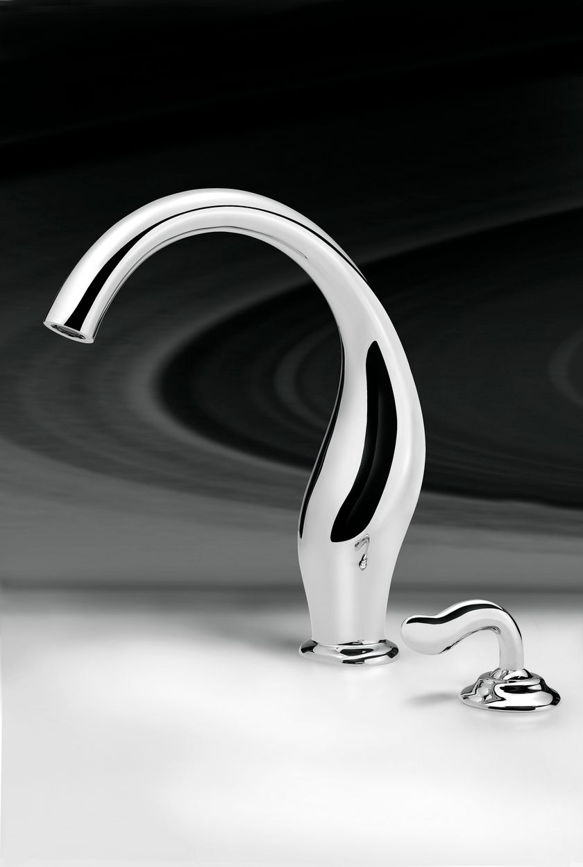 ETHER 2 hole countertop chromed brass kitchen mixer tap with swivel ...
