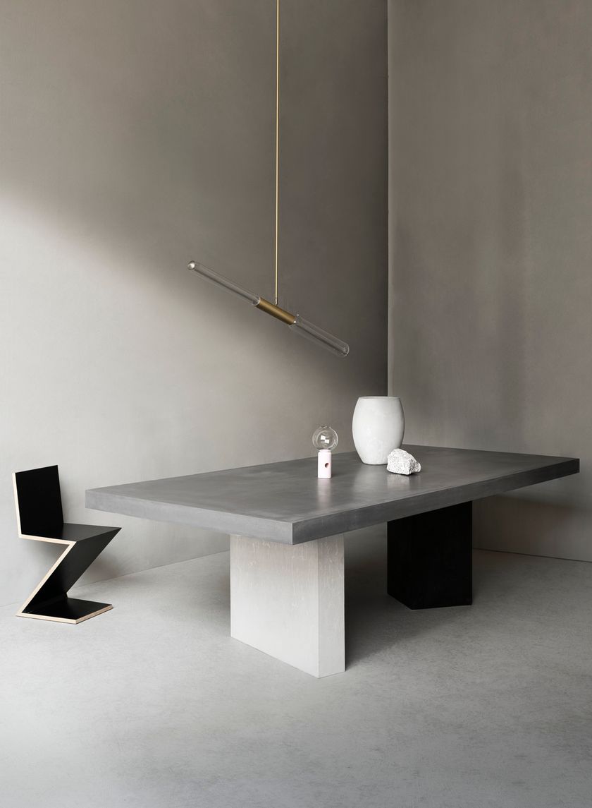 Rectangular cement table EUCLIDE By Forma&Cemento design Valerio Paula ...