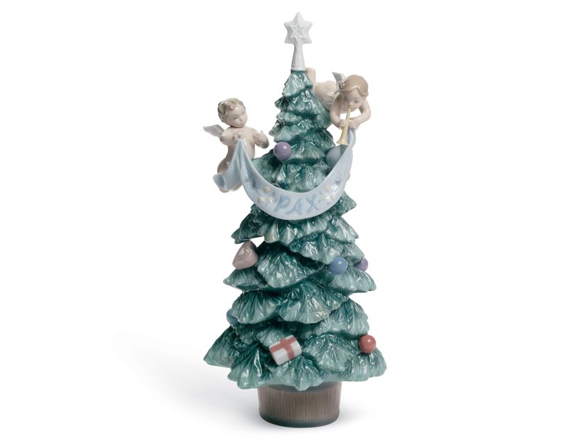 Christmas porcelain decorative object EVERGREEN OF PEACE TREE By Lladró