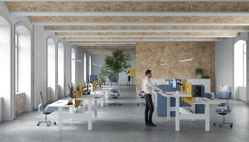 EVO HP Height-adjustable multiple office desk with electric motion By ...