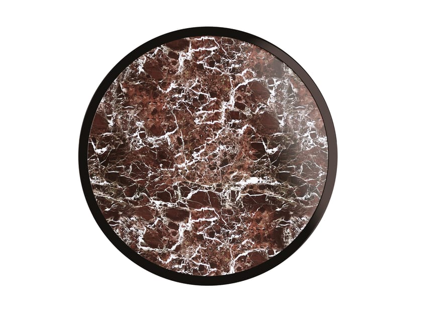 EXPERIA Round Rojo Levanto marble coffee table By BRUNO ZAMPA