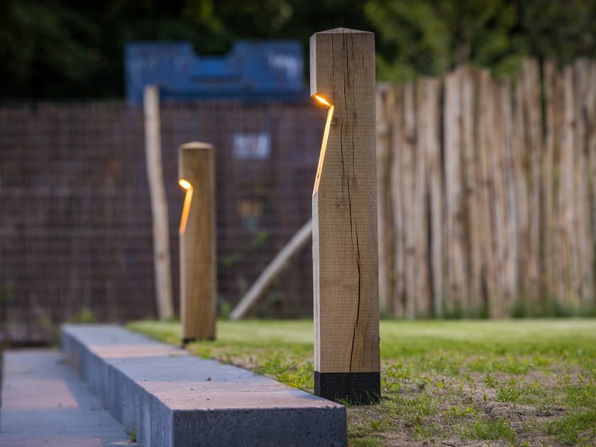 EYE LED wooden bollard light By Timberlab