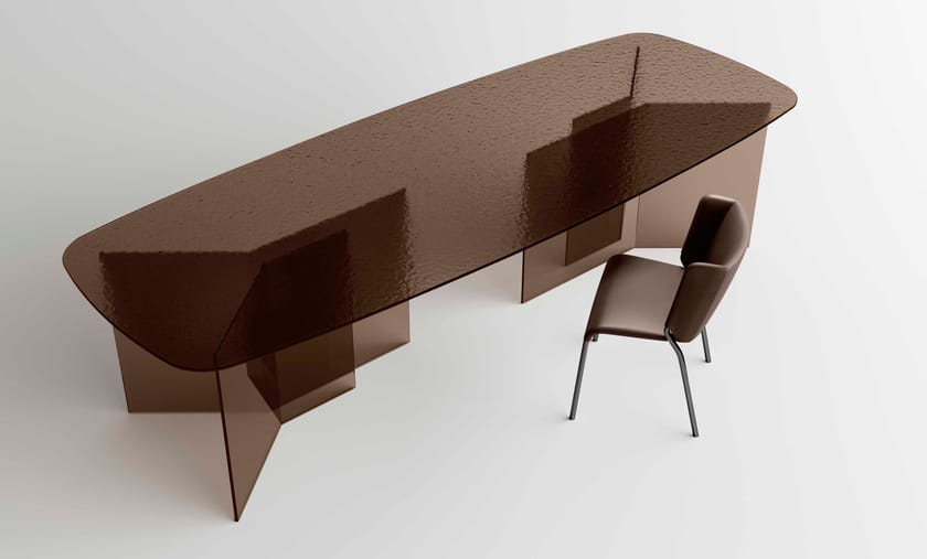 THRIM Rectangular tempered glass table By Tonelli Design | design ...