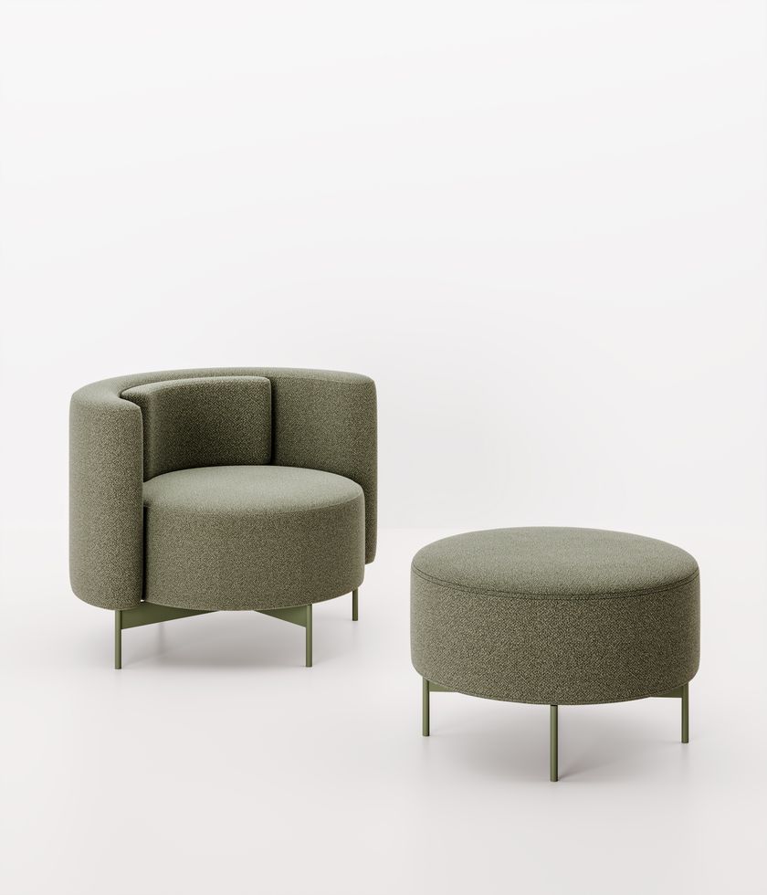 GHANTA Round fabric pouf By Ronda Design | design Gino Carollo